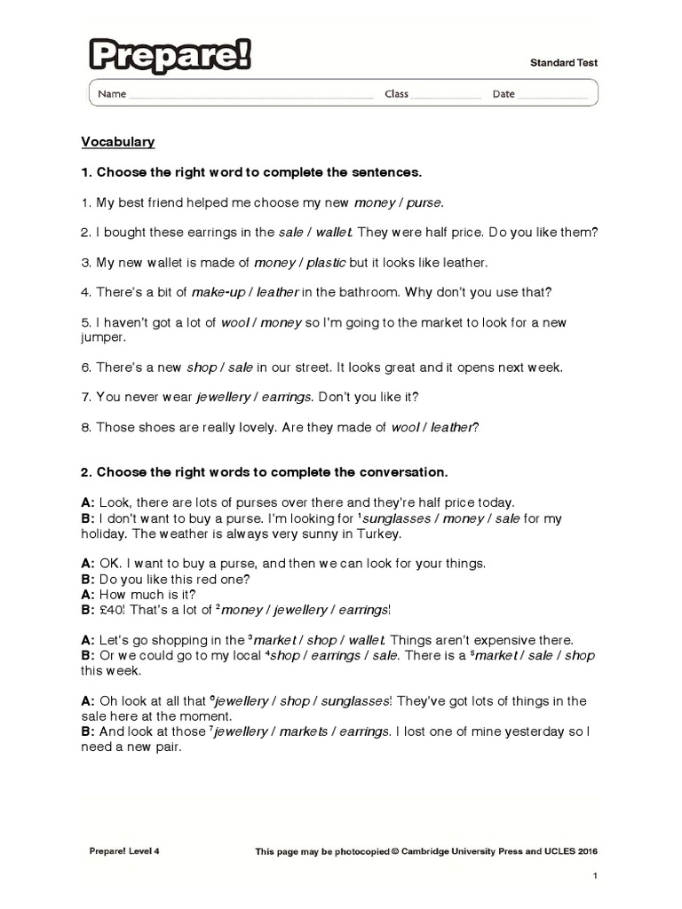 PRE-UT-U10S Without Answers | PDF