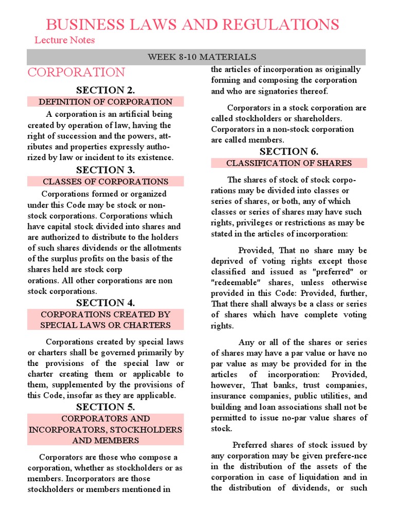 Corporation Laws | Download Free PDF | Stocks | Corporations