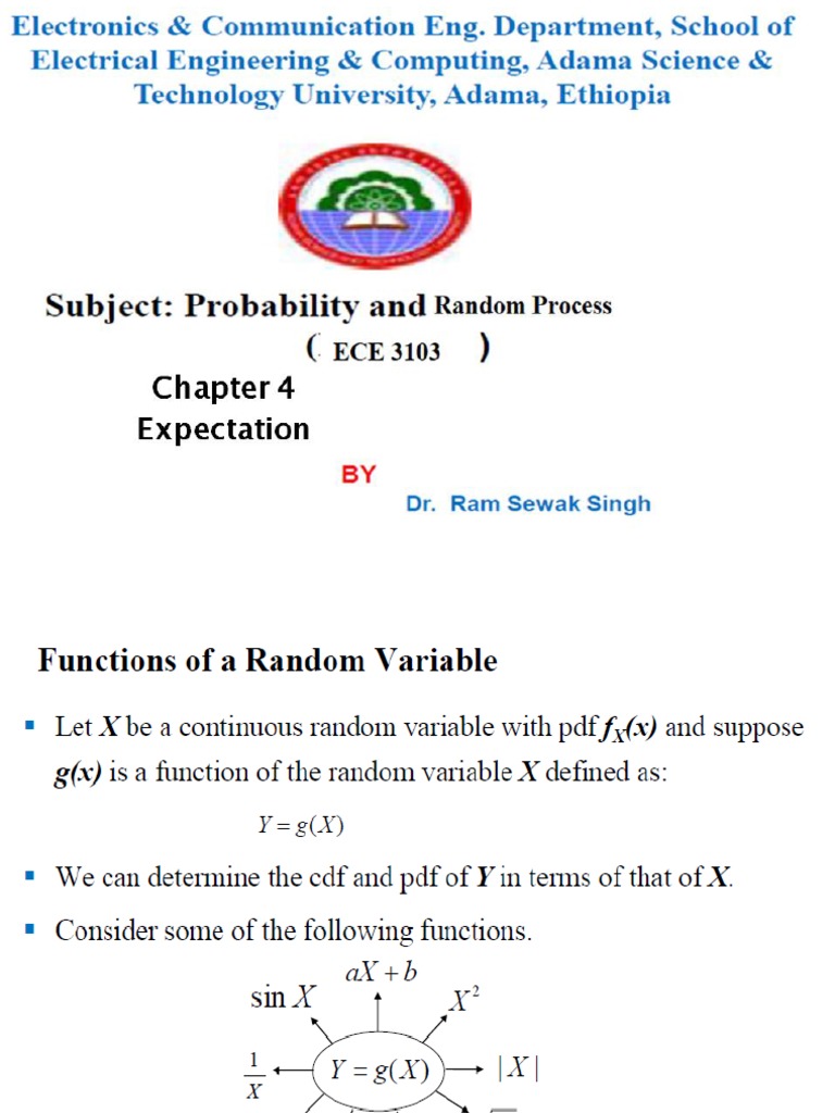 CHAPTER 04-Random Variable | PDF | Expected Value | Probability Distribution