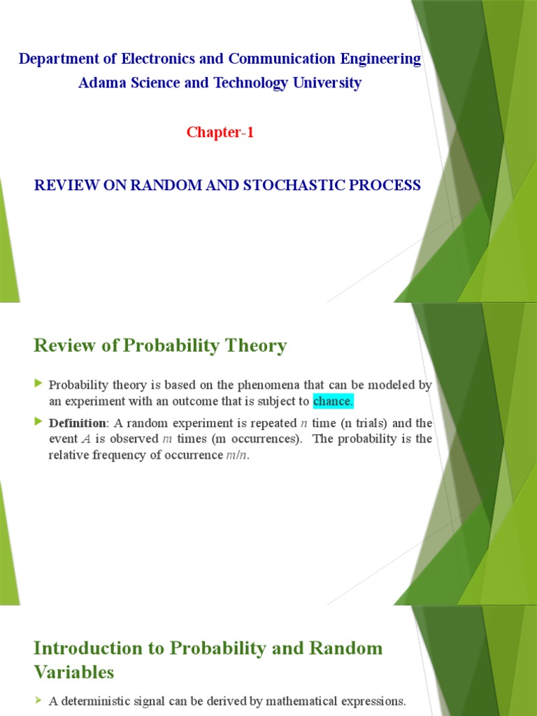CHAPTER-1Stochastic Signals and Processes | PDF | Stationary Process ...