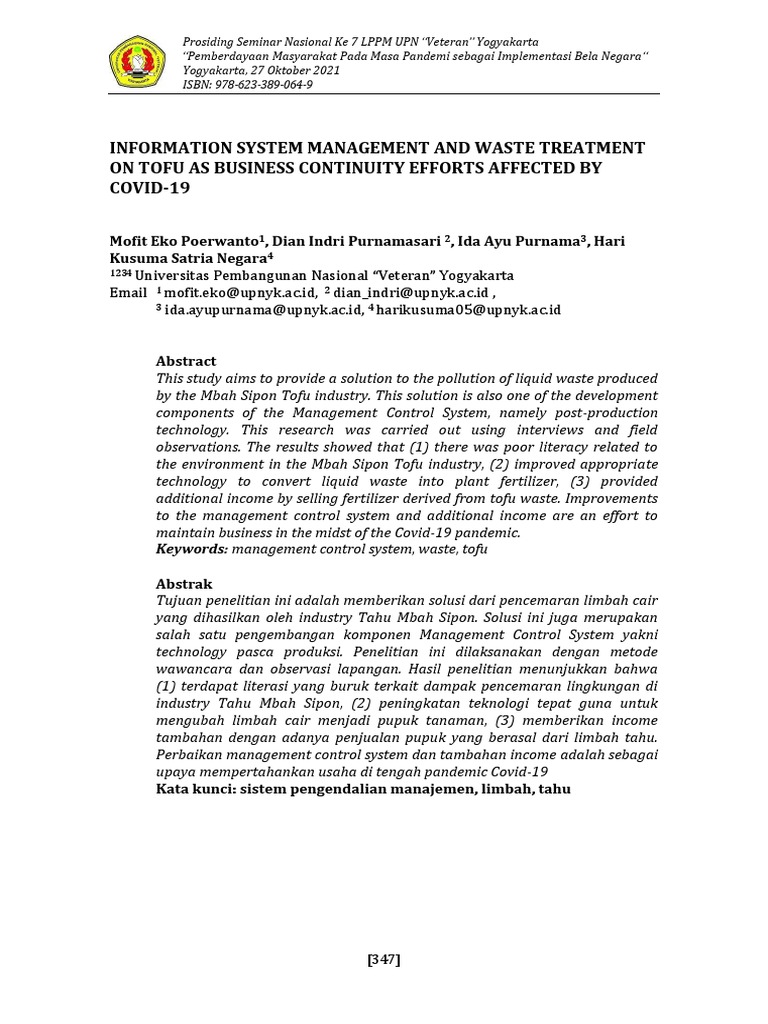 Nabila Balqis 218320064-1 | PDF | Waste | Water