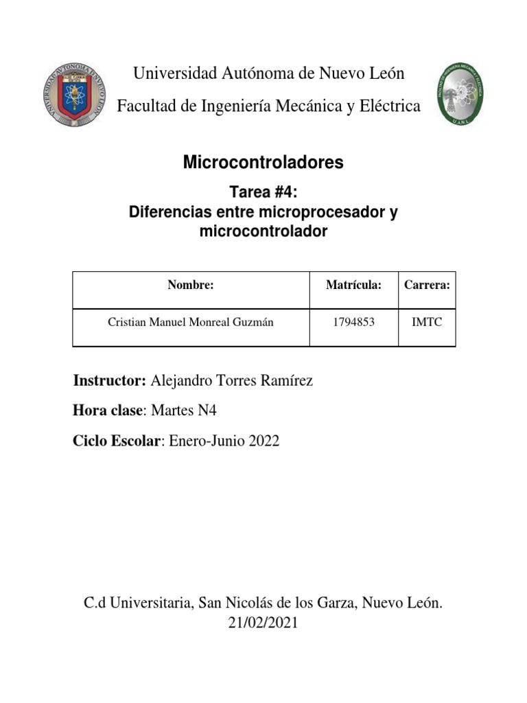 Microprocesador vs Microcontrolador | PDF | Microcontrolador | Lenguaje ensamblador