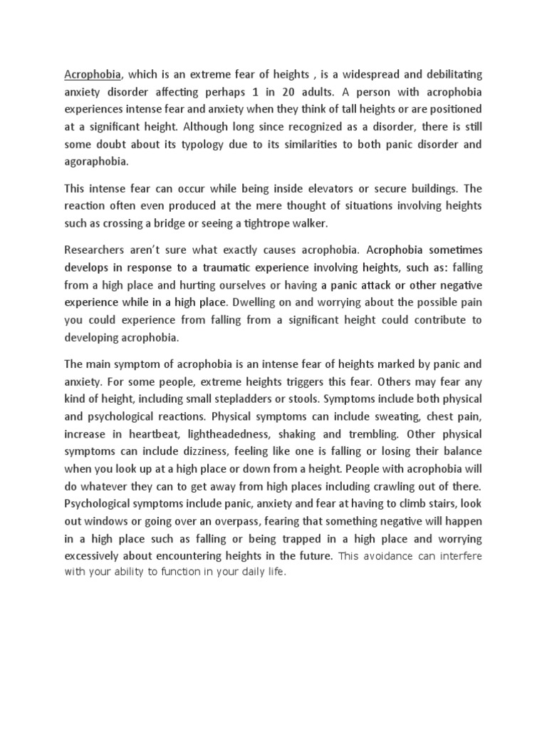 Understanding Acrophobia | PDF