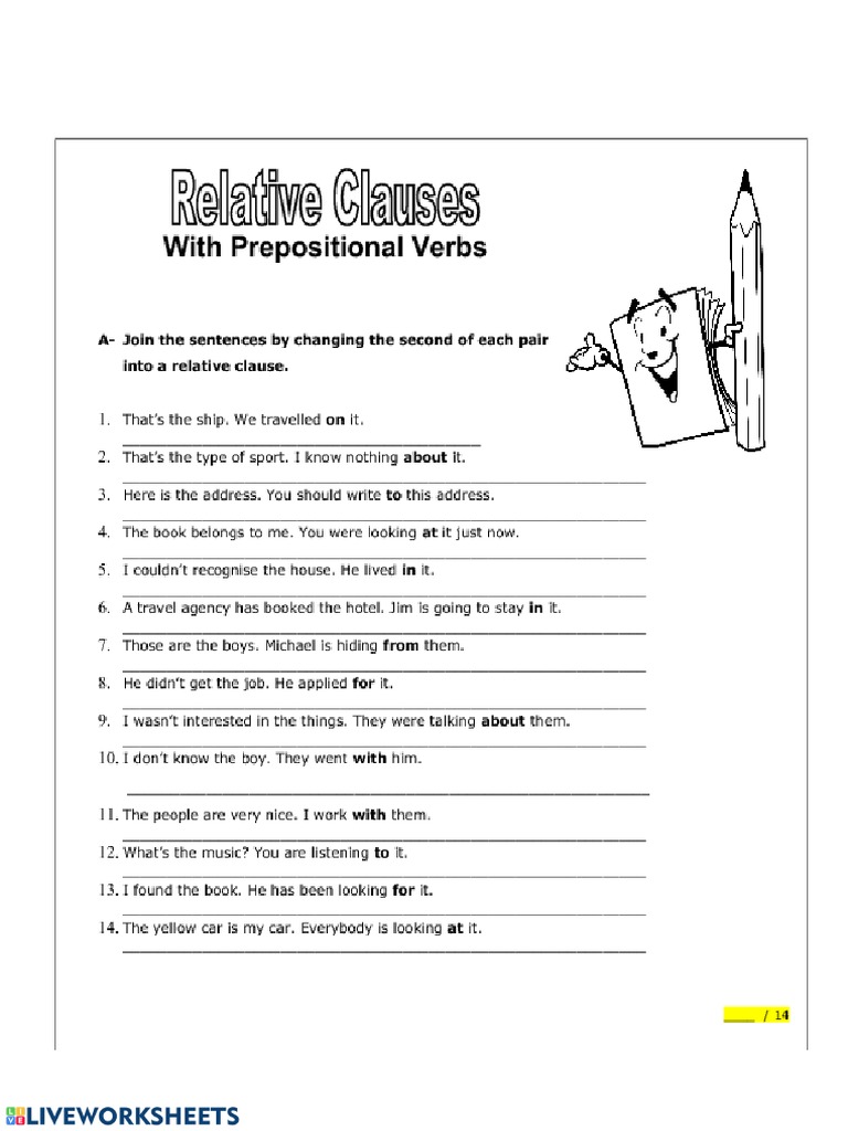 Relative Clause With Prepositions - Practice | PDF