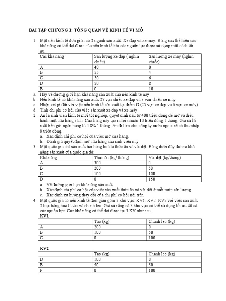 BÀI TẬP KTVM | PDF