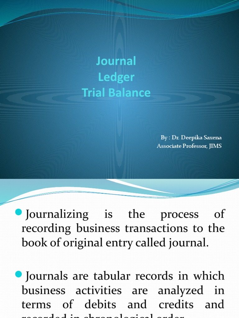 Journal-Ledger-Trial Balance | PDF | Debits And Credits | Business ...