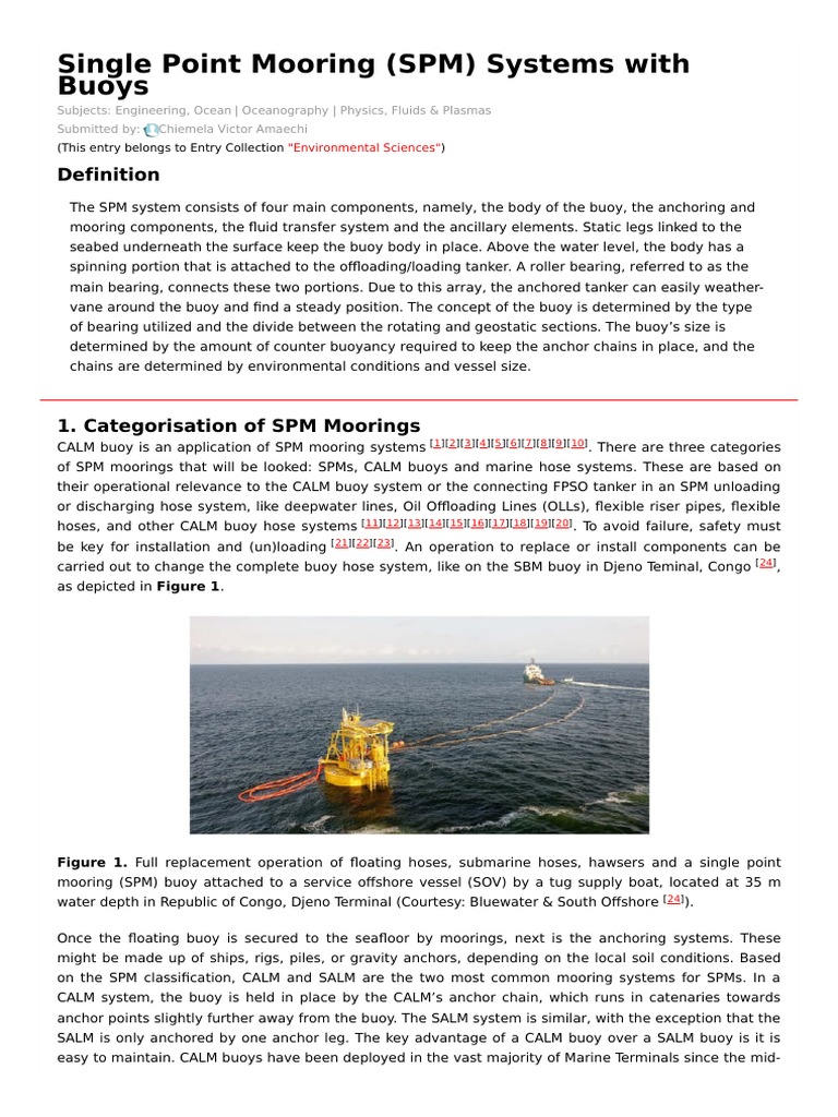 Single Point Mooring SPM Systems With Buoys 2 | PDF