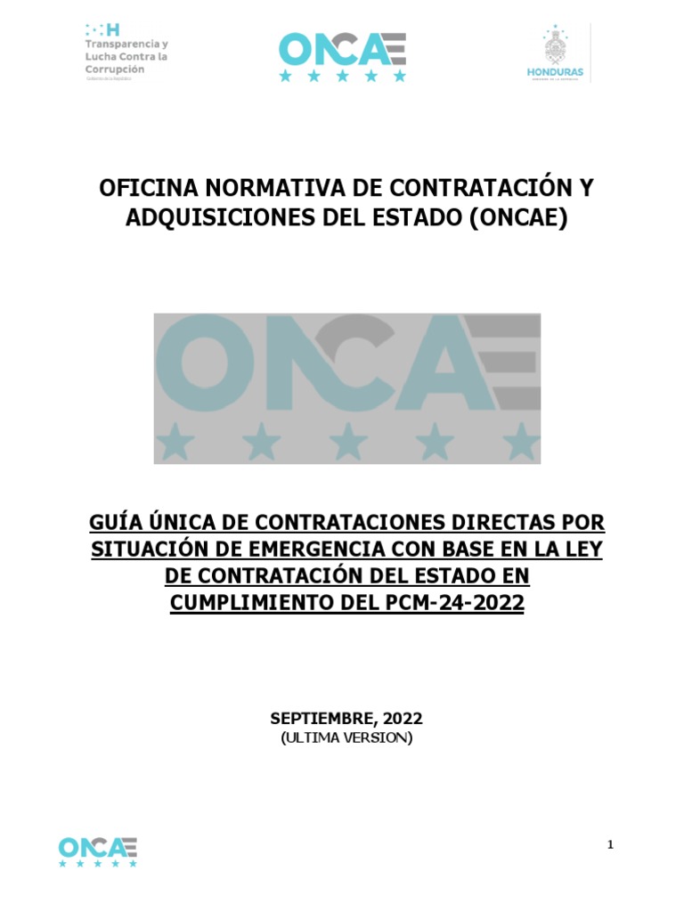 Guia de Contratacion Directa PCM-24-2022 | PDF | Mercado (economía ...