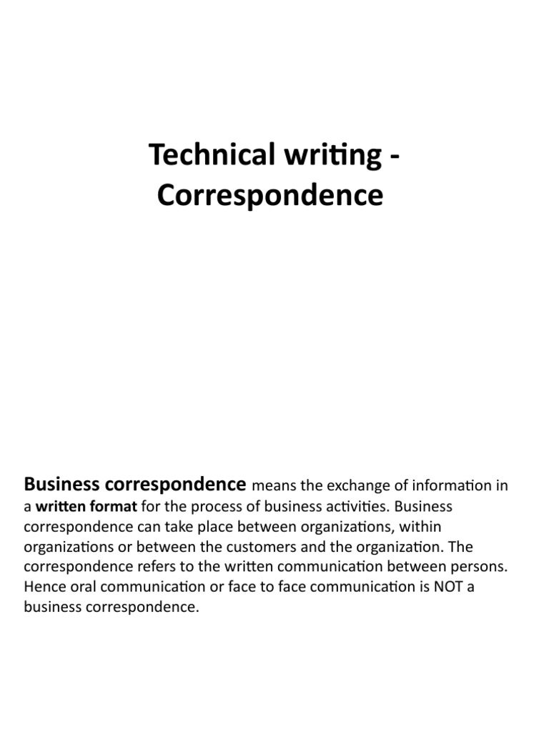 Business Correspondence Guide | PDF | Communication | Documentation