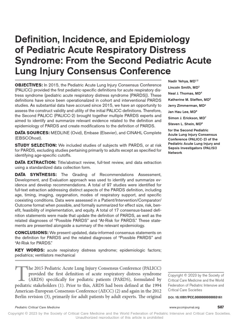 Definition, Incidence, and Epidemiology of Pediatric Acute Respiratory ...