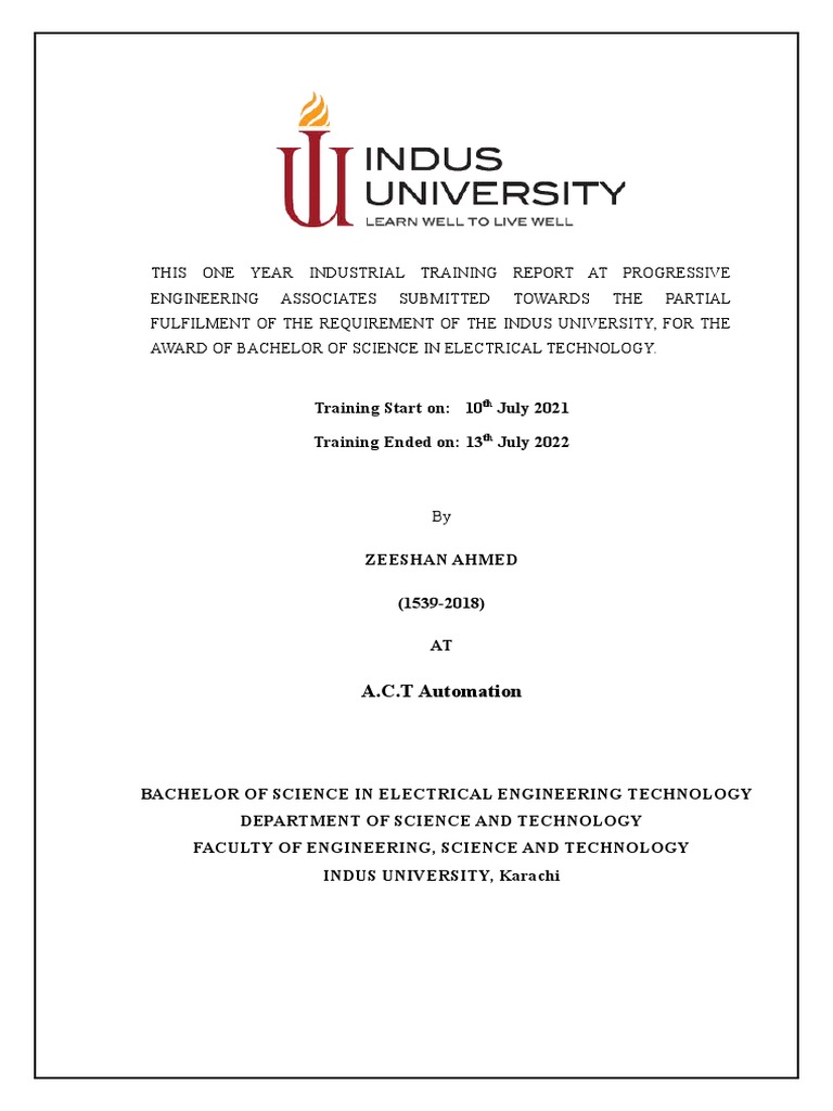 ZEESHAN AHMED Industrial Training Report | PDF | Photovoltaic System | Solar Power