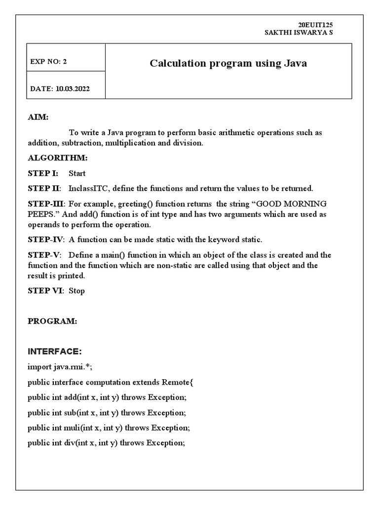 WJP Exp 2 | PDF | Subroutine | Integer (Computer Science)