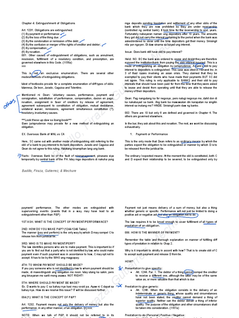 OBLICON Chapter 4 | PDF | Lease | Payments