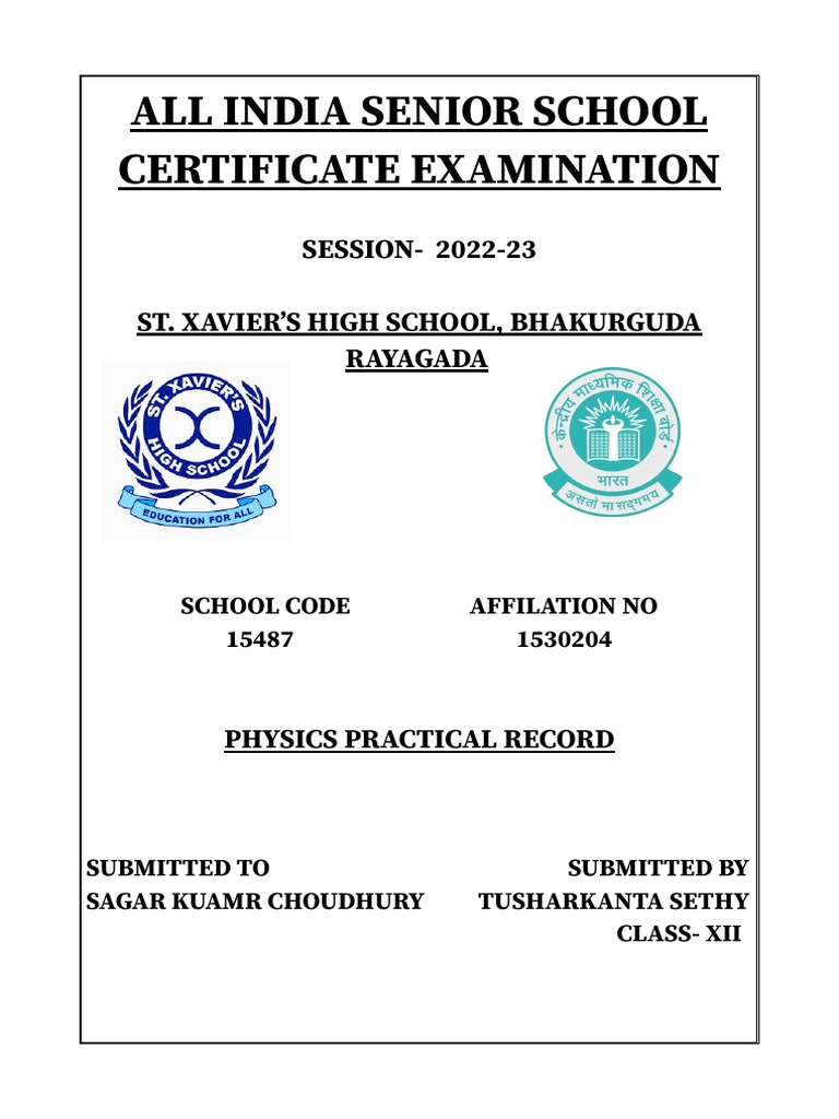 Physics Practical Record | PDF