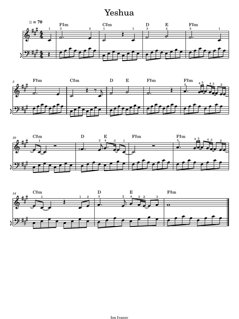 Yeshua Piano | PDF | Musical Keys | Compositions