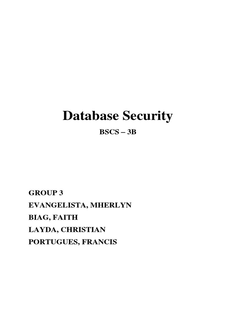 Database Security Pdf Security Computer Security 