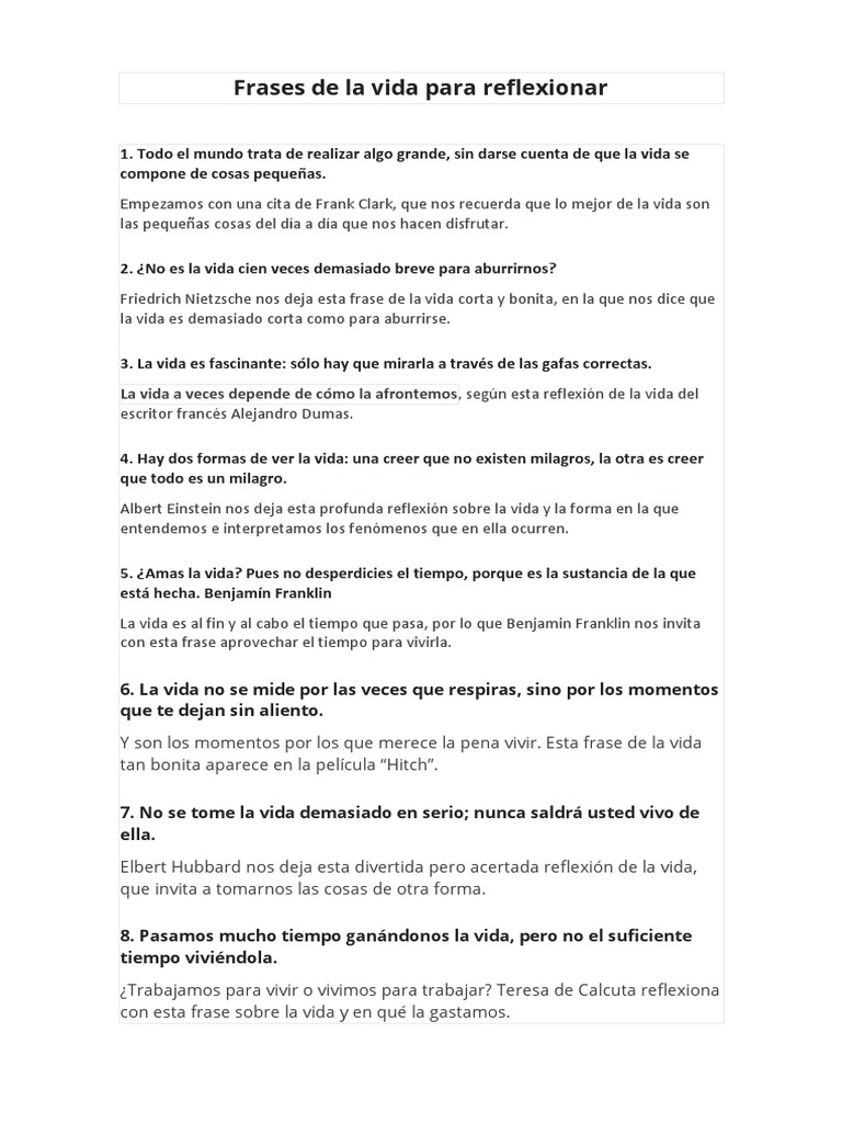 Frases para Reflexionar | PDF