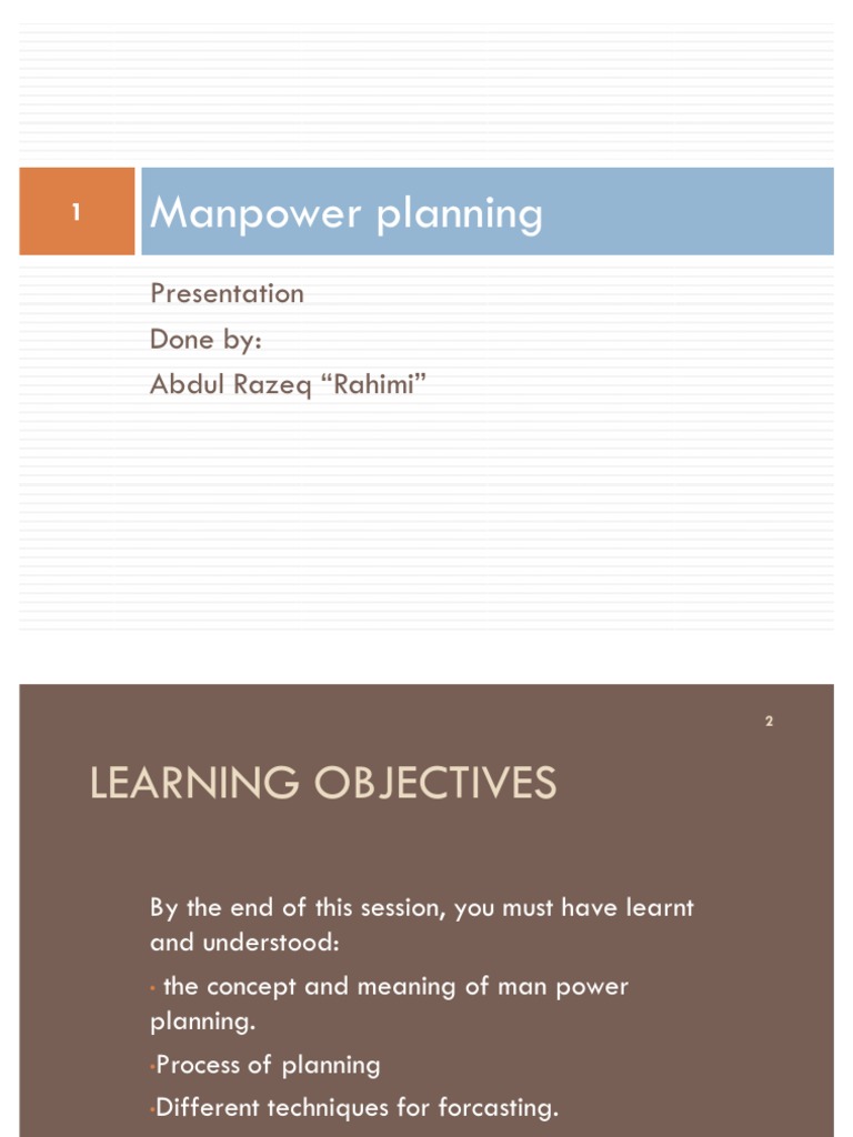 Manpower Planning Techniques Overview | PDF
