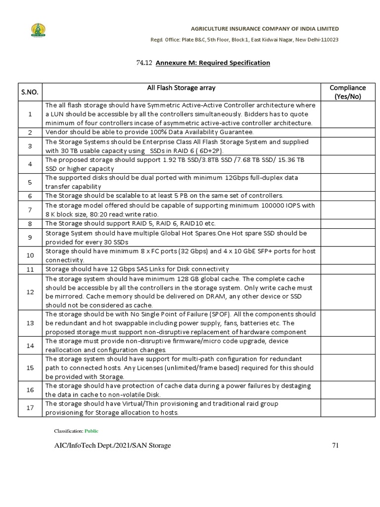 San Storage Specfication | PDF | Solid State Drive | Computer Data Storage