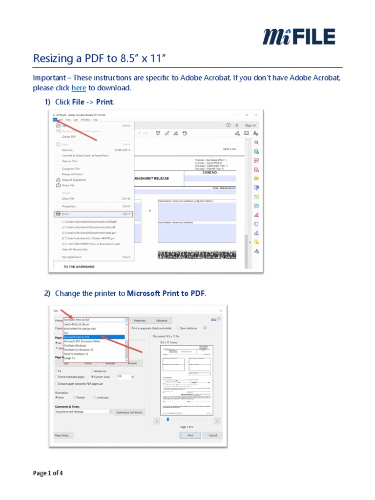 Resizing PDF To 8.5x11 | PDF