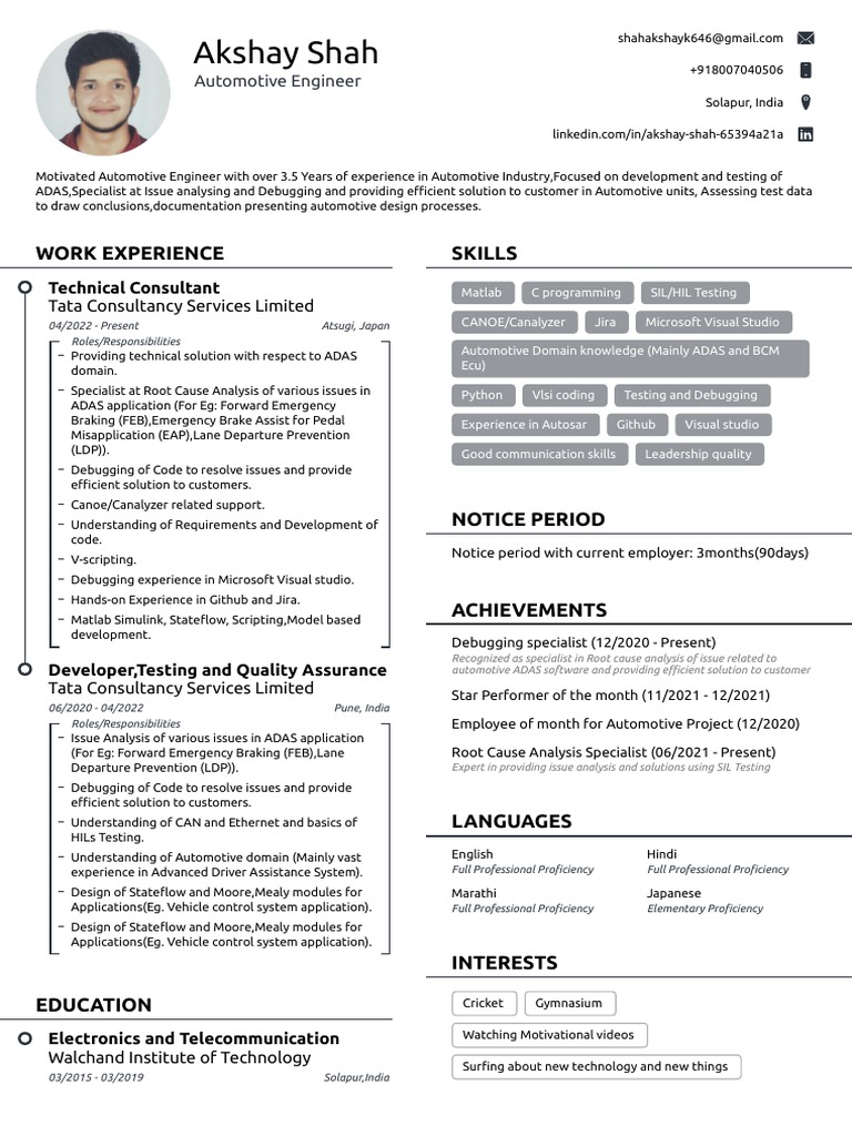 Resume AkshayShah | PDF | Debugging | Computing