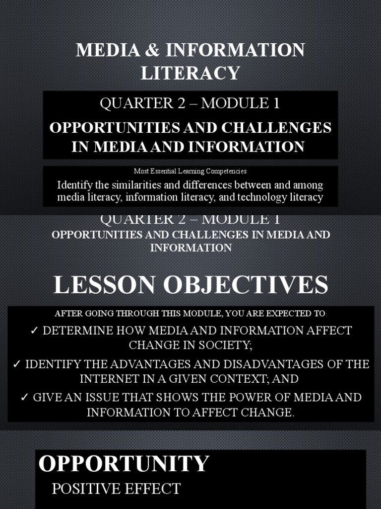 Media & Information Literacy: Quarter 2 - Module 1 | PDF | Social Media ...
