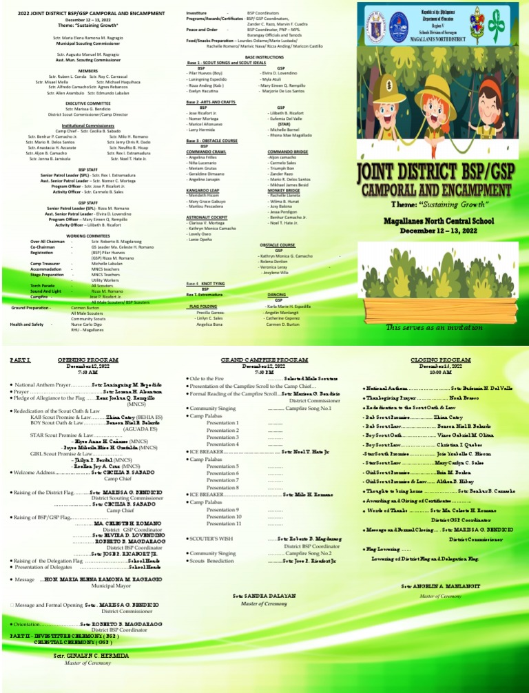 2022 Joint BSP/GSP Camporal Event | PDF | Youth Organizations | Outdoor ...