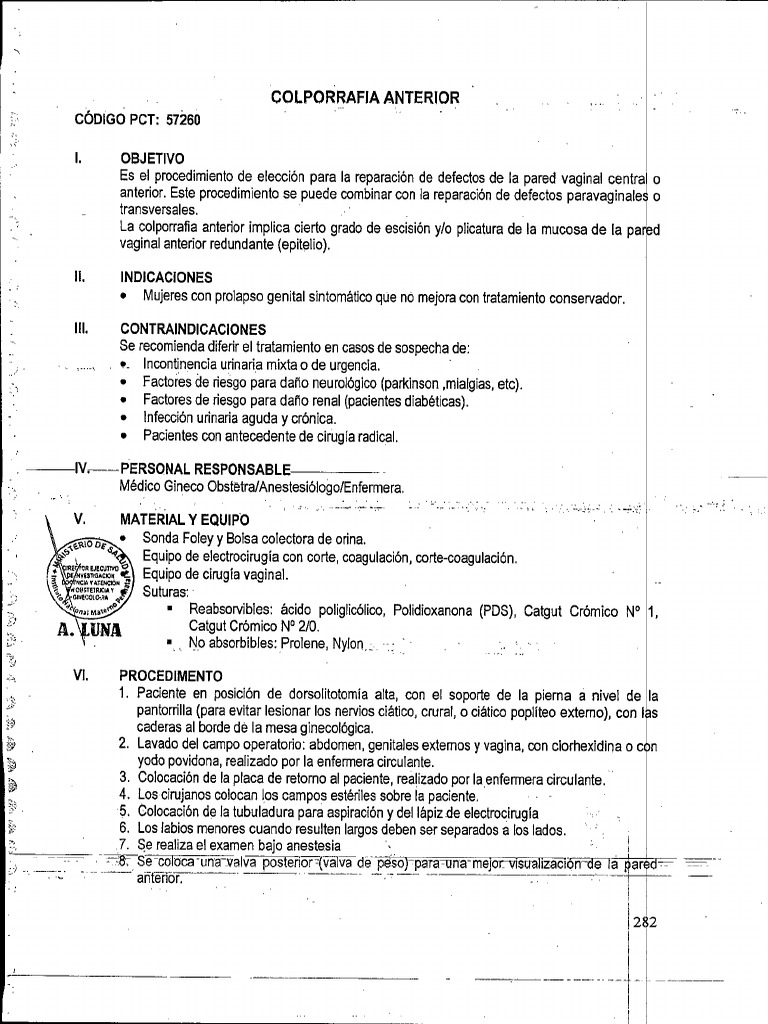 Colporrafia Anterior | PDF