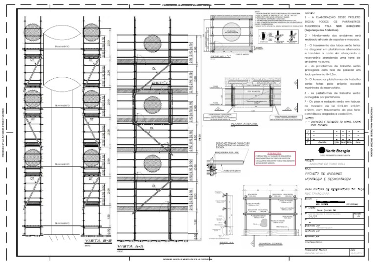 Projeto de Andaime Tubular para Caixa d'Água | PDF