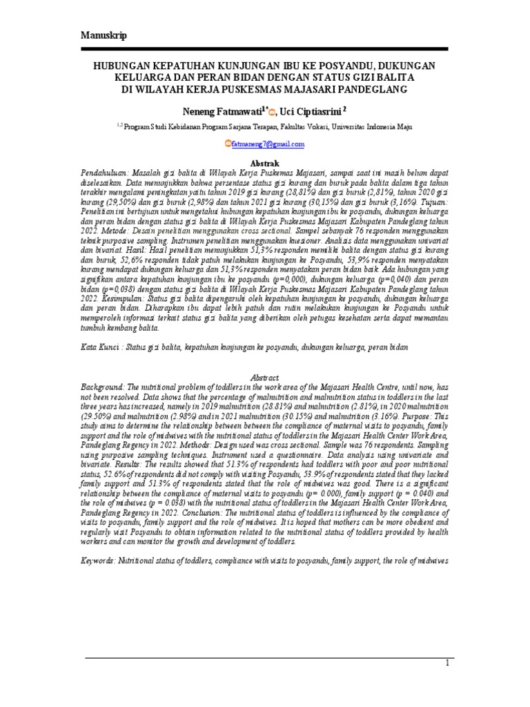 Manuskrip Artikel Neneng Fatmawati | PDF | Kesehatan Holistik