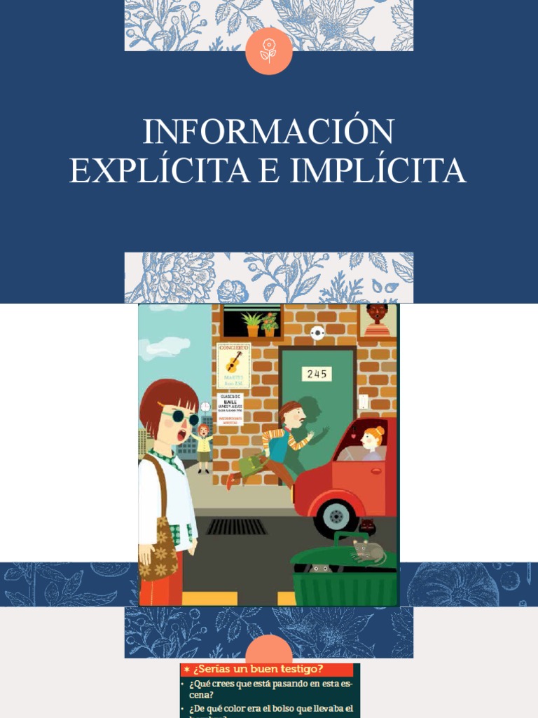 La distinción entre información explícita e implícita en un texto y su ...
