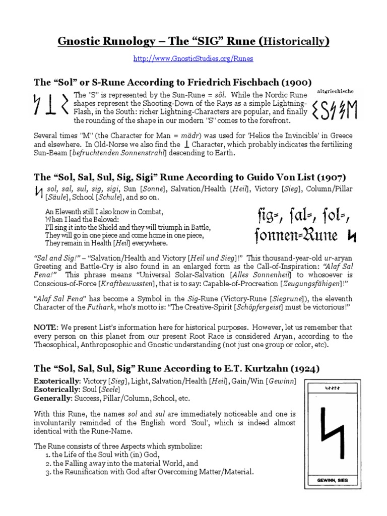 GnosticRunes-Notes SIG Historically1k | PDF