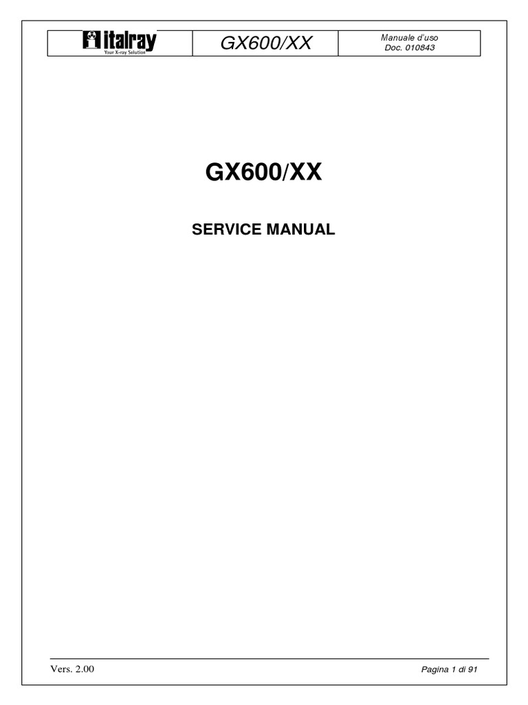 02 010843 Service Manual GX600-Ver5,00 | Download Free PDF | High ...