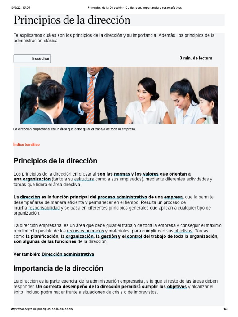 Principios de La Dirección - Cuáles Son, Importancia y Características ...