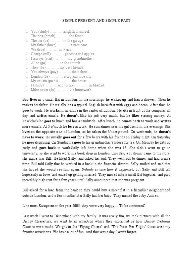 TEXTOS Presente Simple and Simple Past | PDF | Mystery, Thriller & Crime Fiction