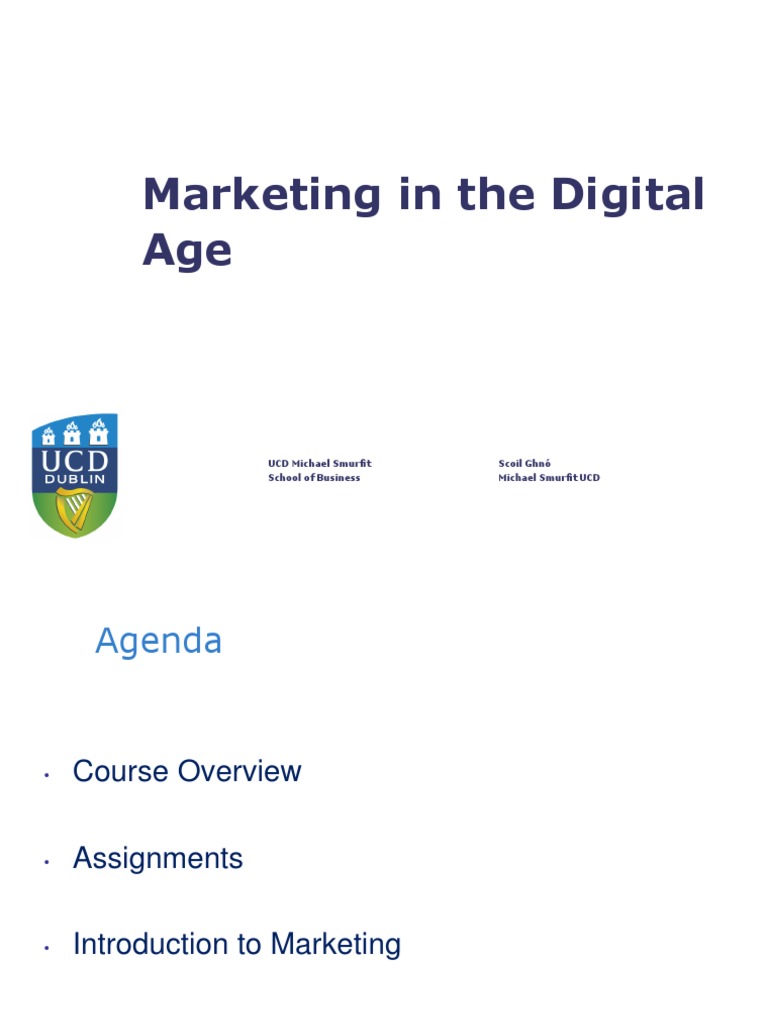 Lecture 1 - Marketing in A Digital Age | PDF | Marketing | Strategic ...