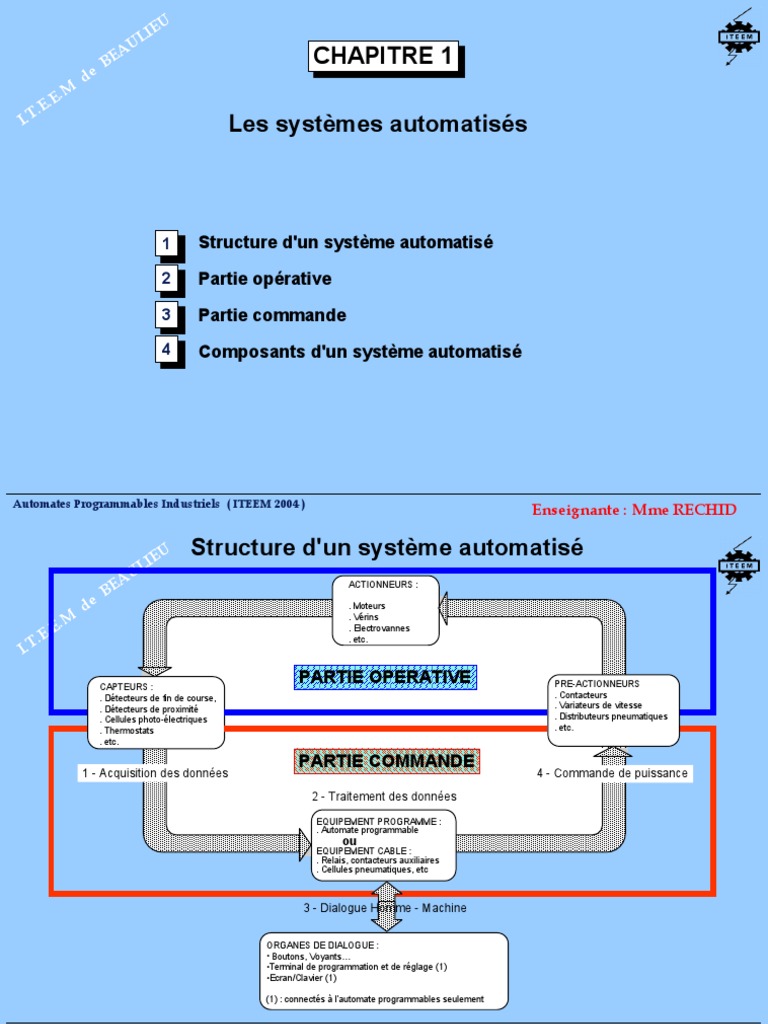 Chapitre 01 | PDF | Automate programmable industriel | Programme ...