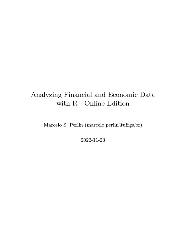 Analyzing Financial and Economic Data With R | PDF | Computer Programming | Computer Program