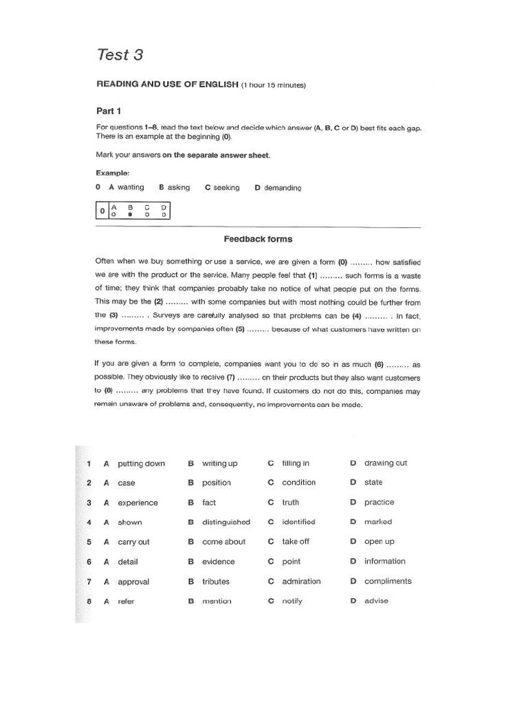 Test 3 FCE Reading | PDF