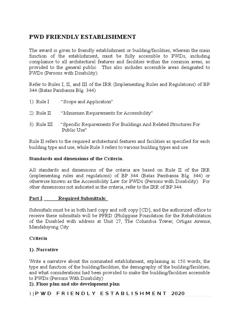 PWD Friendly Establishment Guide | PDF | Stairs