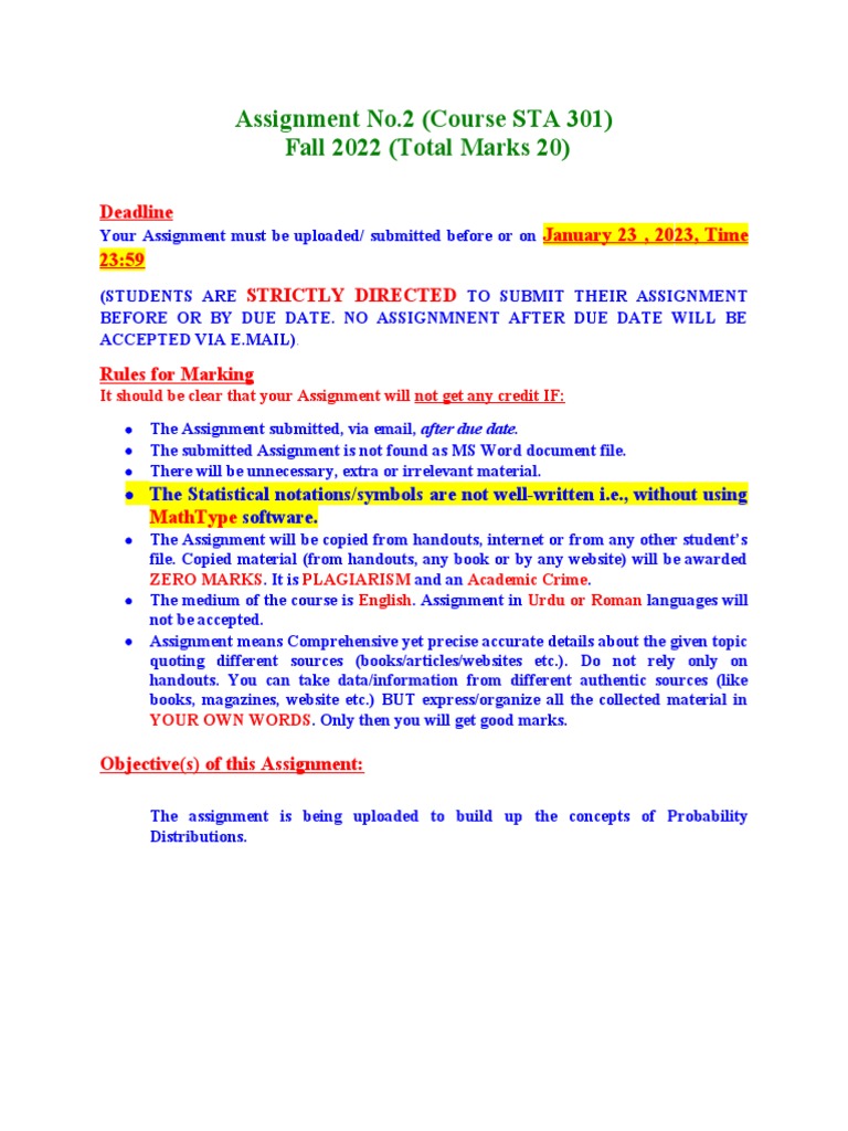 Fall 2022 - STA301 - 2 | PDF Fall 2022 - STA301 - 2 | PDF