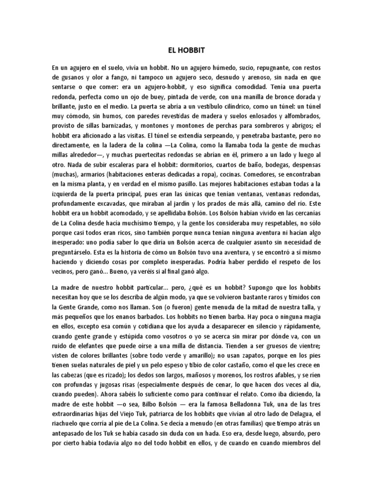 El Hobbit | PDF | Hobbit | Tierra Media