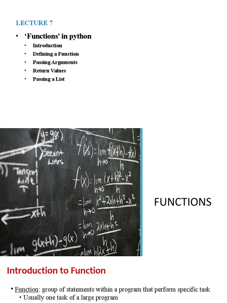 Lecture 7 - Functions | PDF | Parameter (Computer Programming) | Subroutine