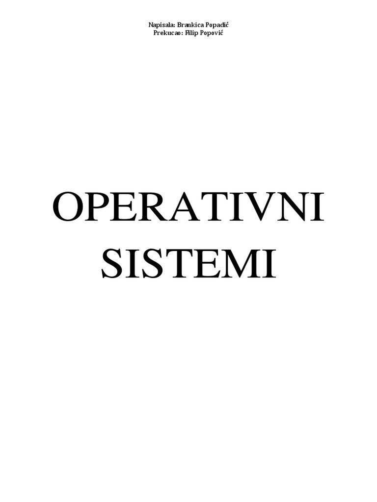 Operativni Sistemi - Skripta 2 | PDF