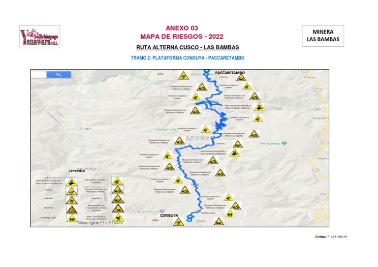 Mapa de Riesgos Ruta Cusco Conguya2 | PDF