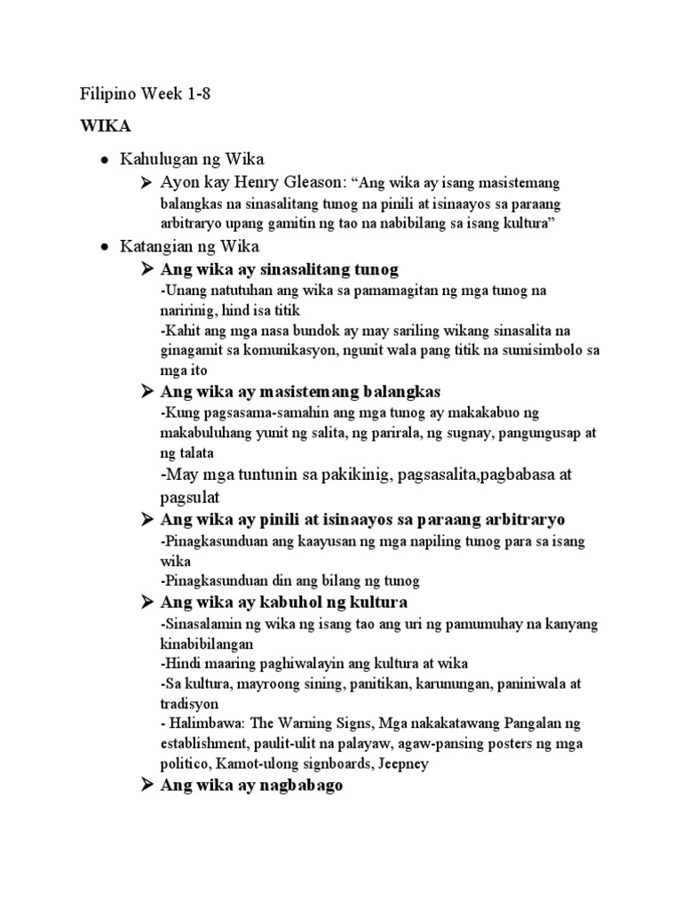 Filipino Reviewer (Gwapo) | PDF