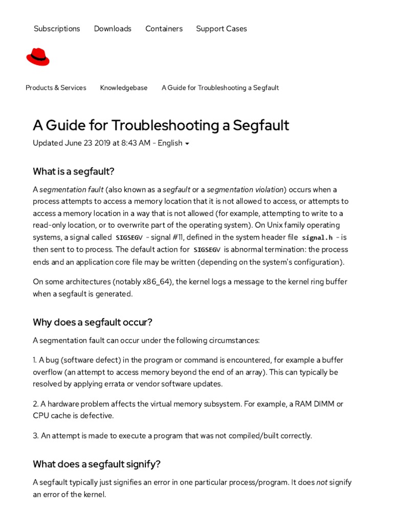 A Guide For Troubleshooting A Segfault | PDF | Information Age ...