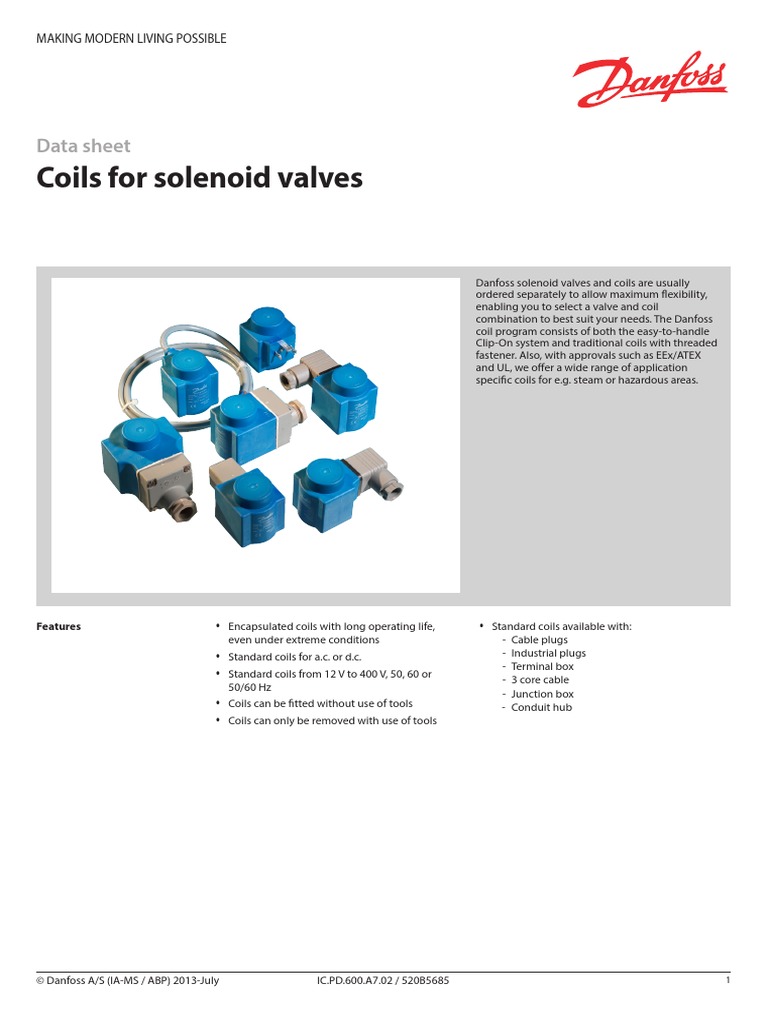 Danfoss Coils | PDF | Alternating Current | Ac Power Plugs And Sockets