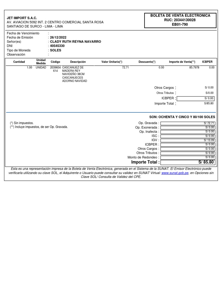 Jet Import S.A.C | PDF