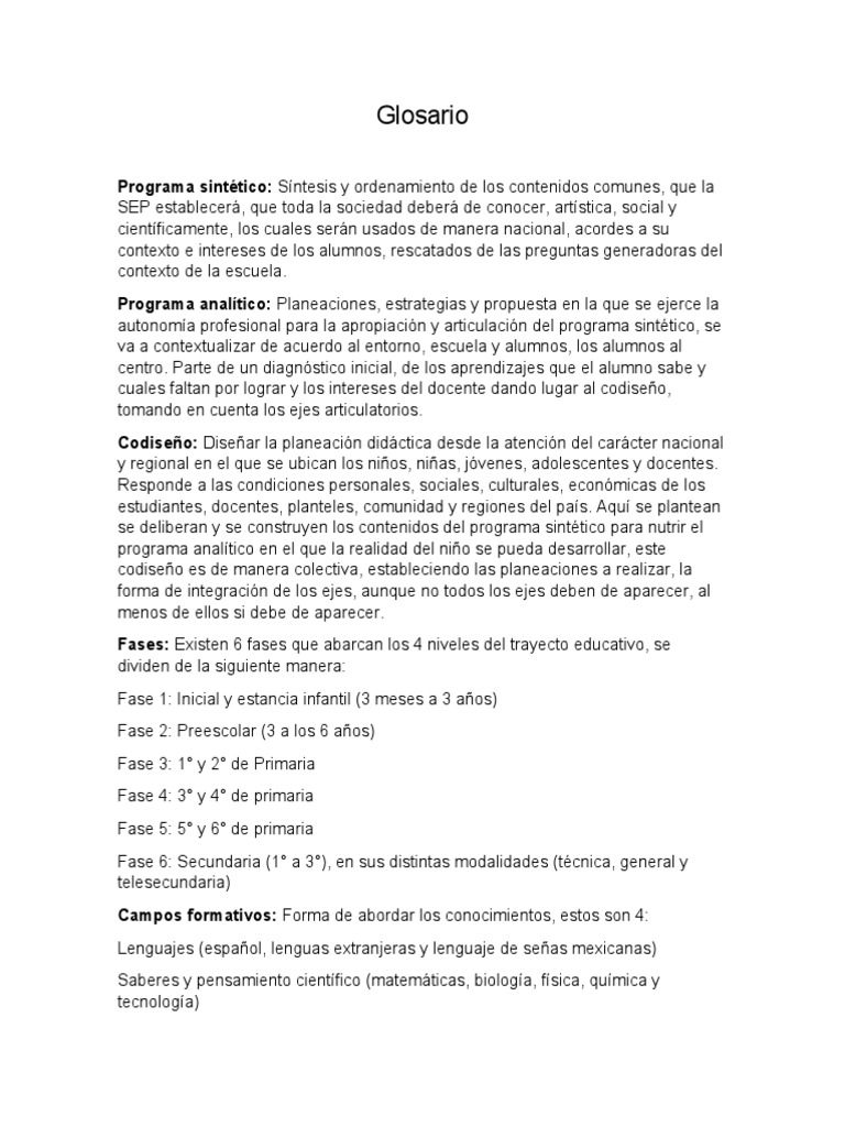 Glosario | PDF | Evaluación | Educación de la primera infancia